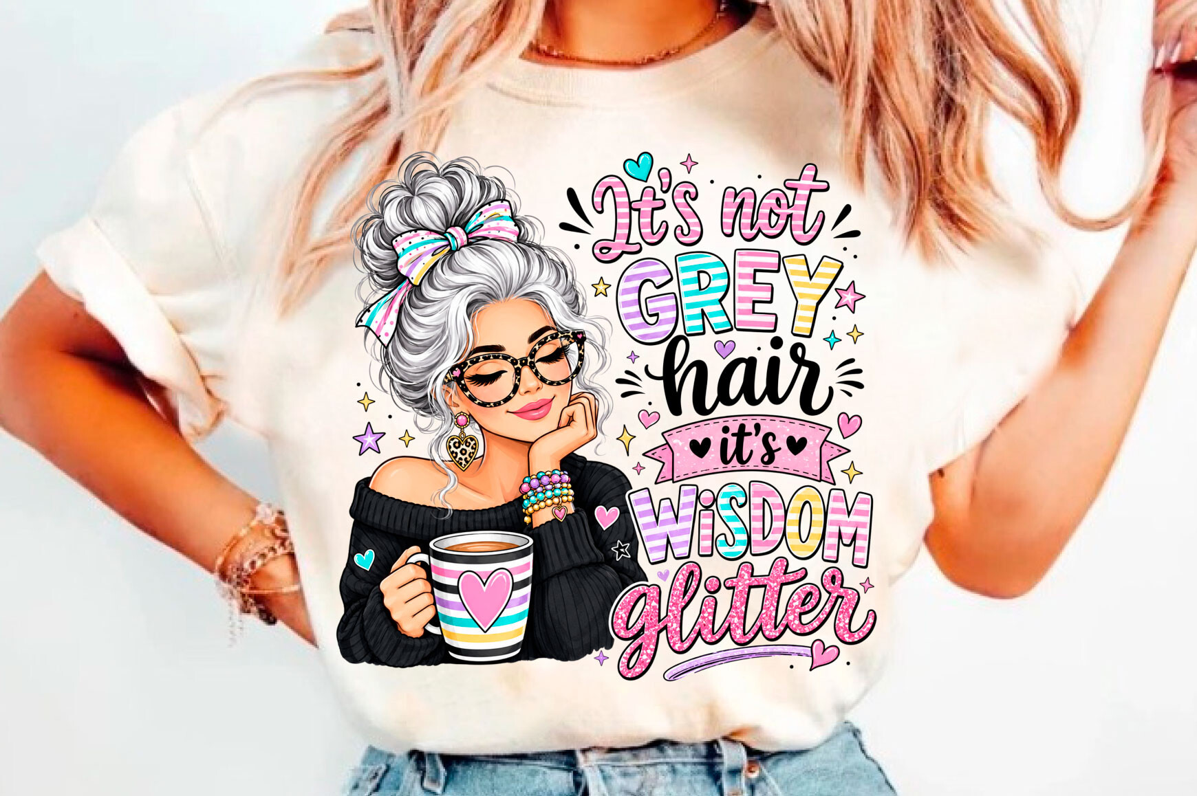 It’s Not Grey Hair Wisdom Glitter PNG Graphic by NowGiftsBoutique ...