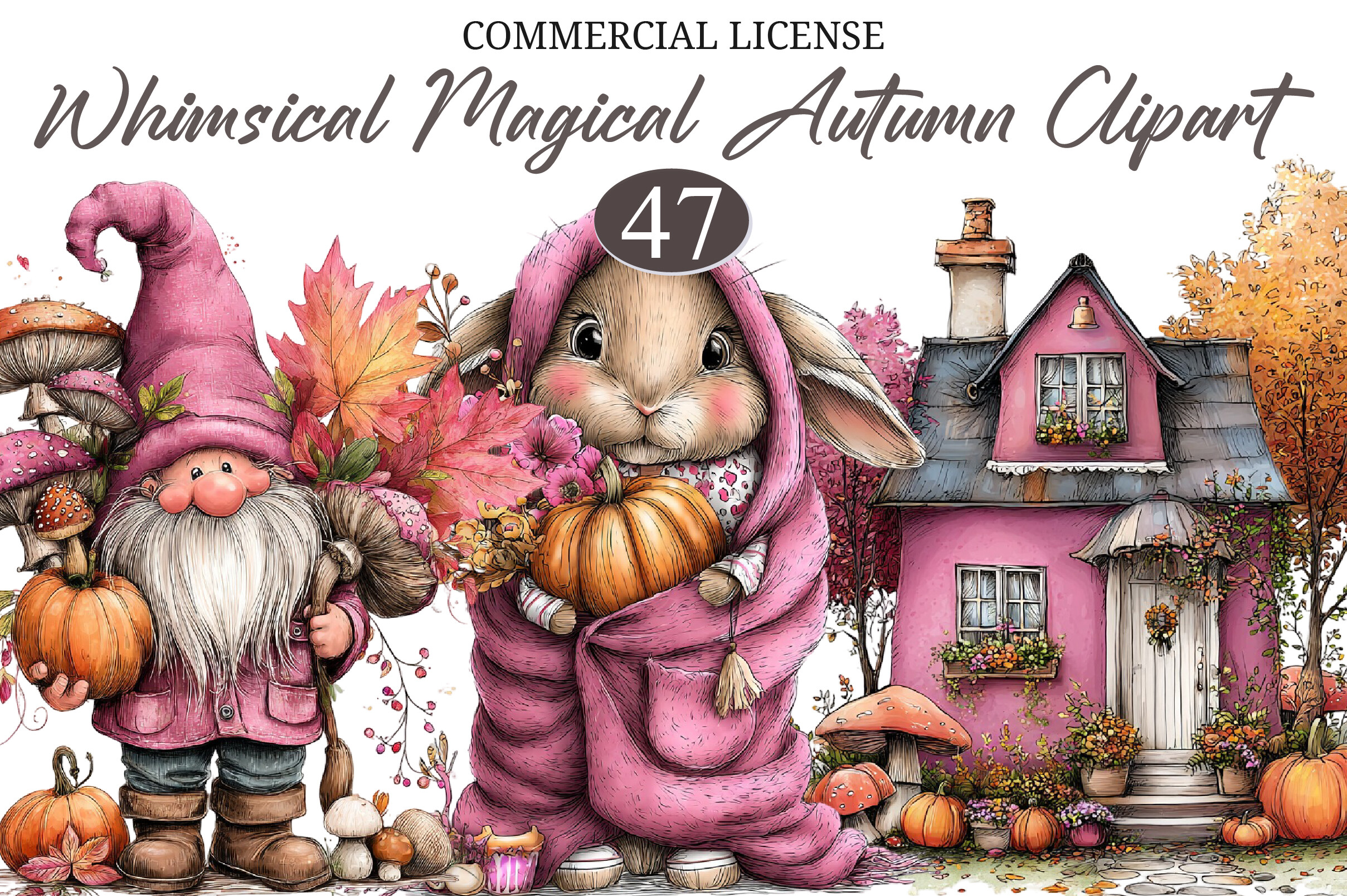 Whimsical Magical Autumn Clipart Graphic by ArtStory · Creative Fabrica