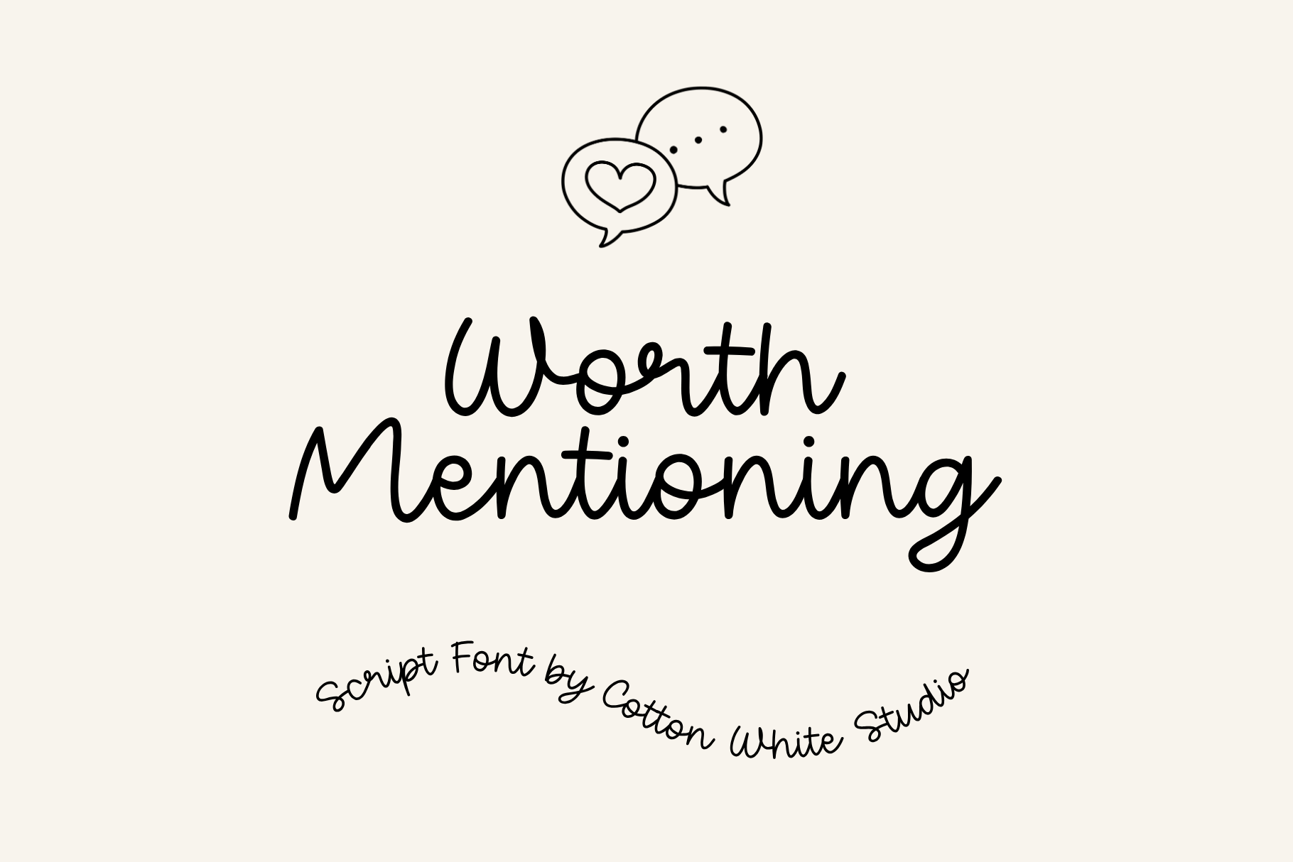 Worth Mentioning Font by Cotton White Studio · Creative Fabrica