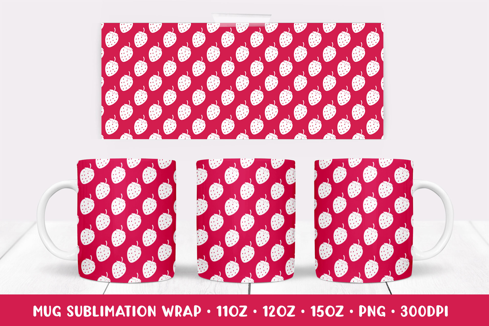 Strawberry Mug Wrap Sublimation Design Graphic by LaBelezoka · Creative ...
