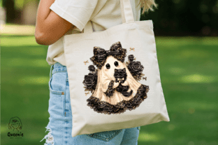 Halloween Preppy Gothic Ghost Black Cat Graphic by Queenie Art Space ...