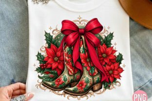 Western Christmas Cowboy Boots PNG Shirt Graphic by ROSE CREATION ...