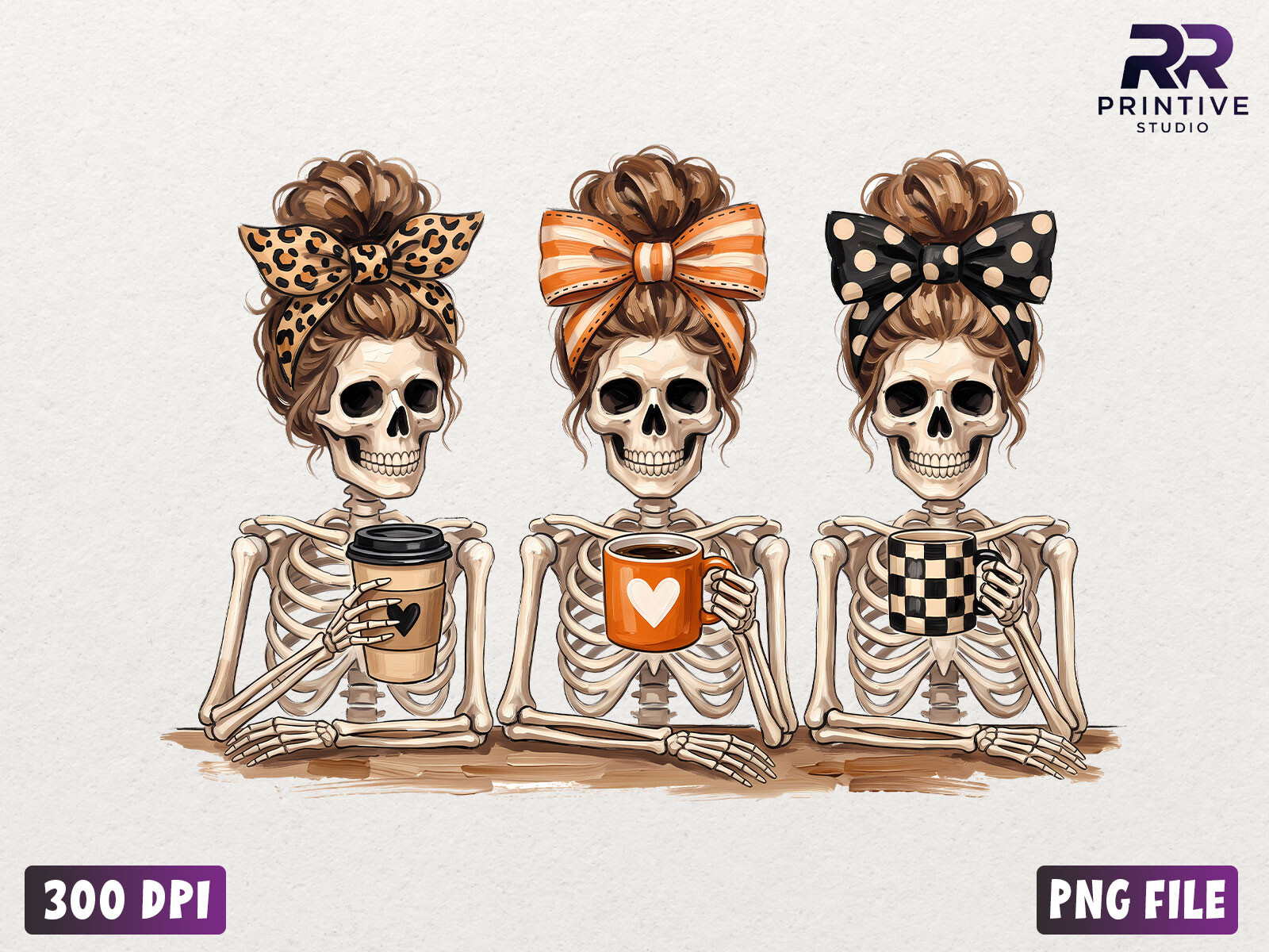 Skeleton Coffee Crew Oil Painted PNG Graphic by RR Printive Studio ...