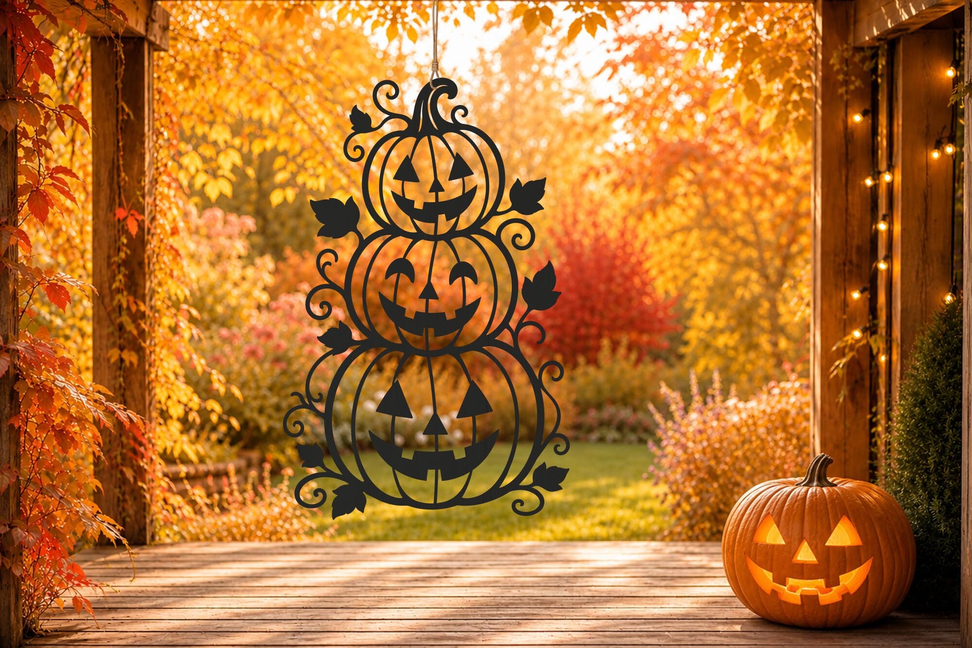 Stacked Pumpkin Halloween SVG Laser Cut · Creative Fabrica