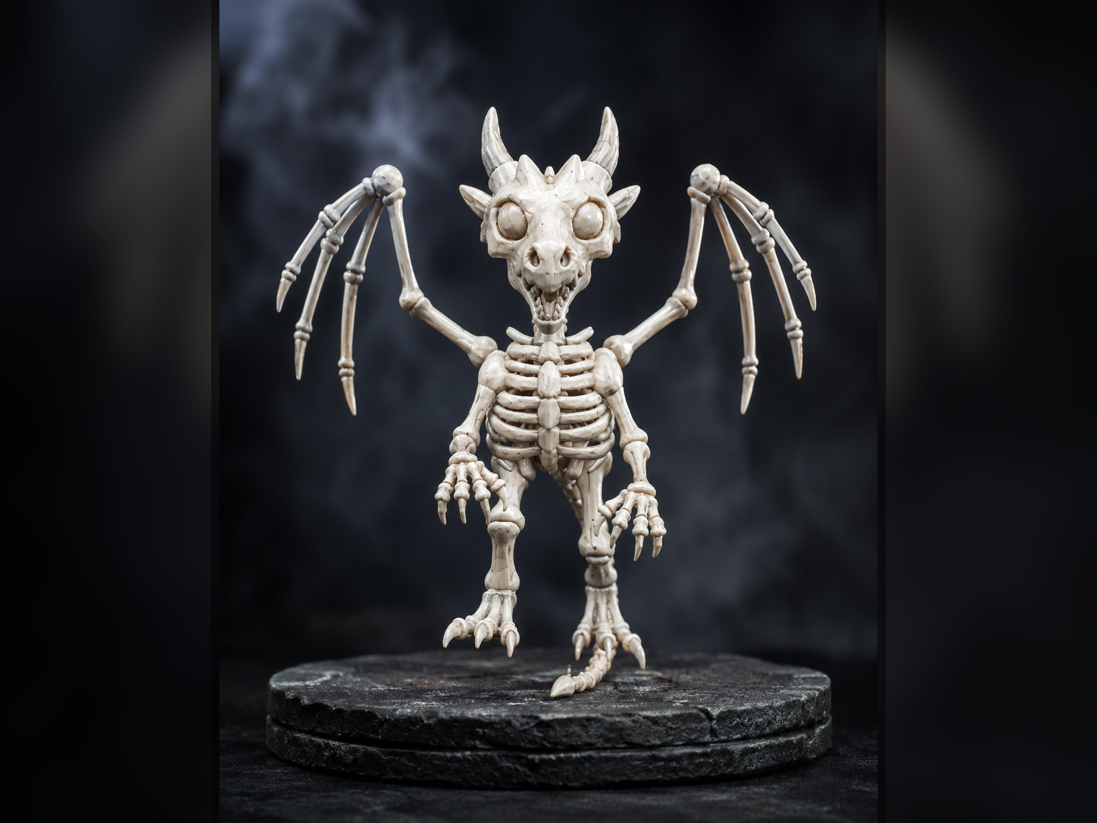 Chibi Dragon Skeleton Figure · Creative Fabrica
