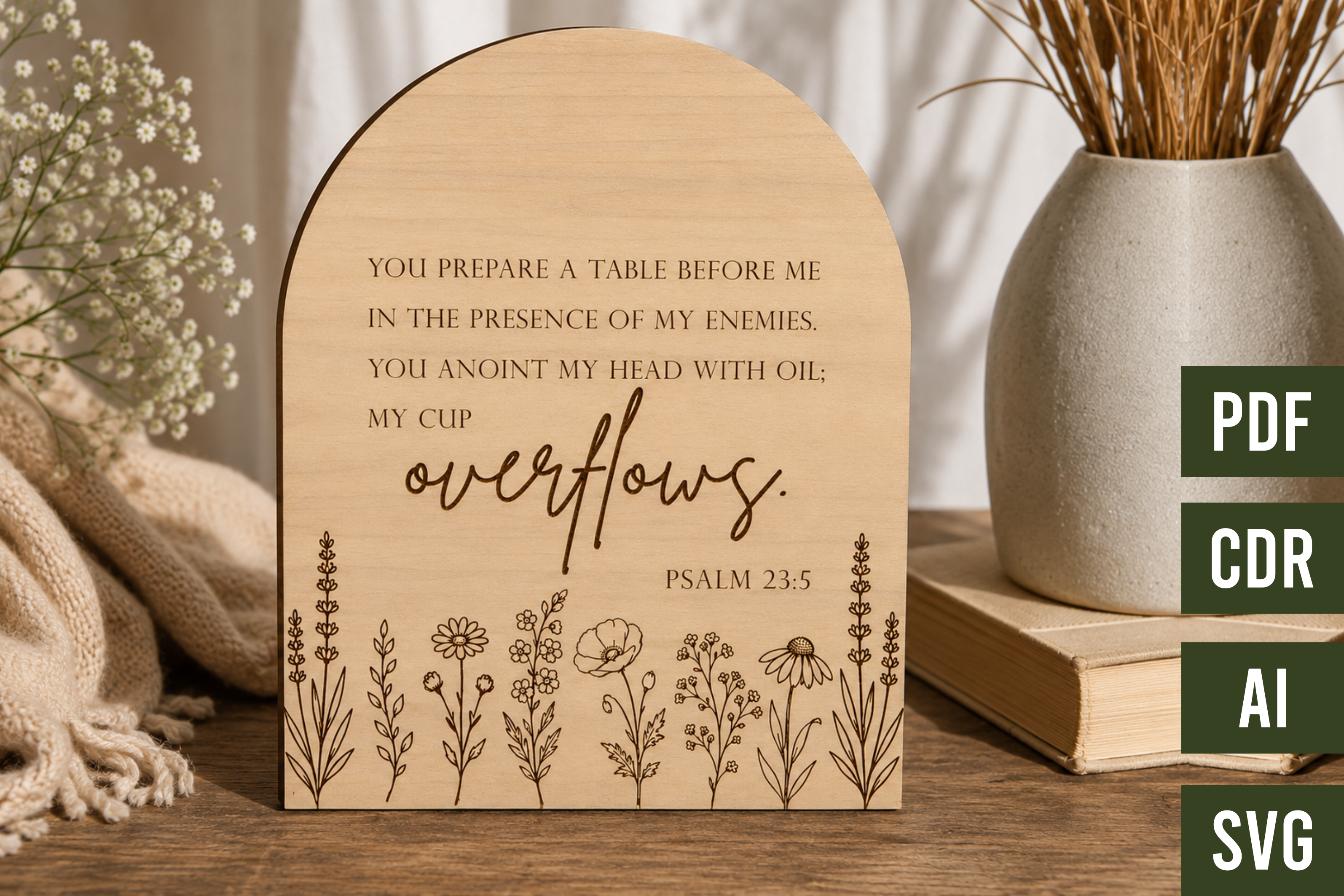 Wooden Scripture Plaque SVG Laser Cut · Creative Fabrica