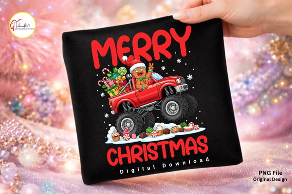 Monster Truck Gingerbread Christmas PNG Graphic by FabiCraft99 ...