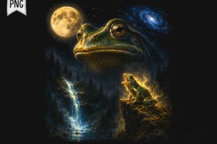 Vintage Cosmic Moon Frog PNG Graphic by SR Design · Creative Fabrica