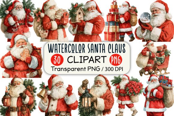 Watercolor Christmas Tree Clipart Graphic by Black Bird Studio ...
