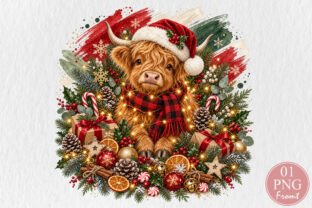 Highland Cow Christmas PNG Graphic by Rose Art · Creative Fabrica