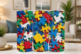 Autism Awareness Textured Puzzle 20oz Graphic by KDP AMAZING · Creative ...
