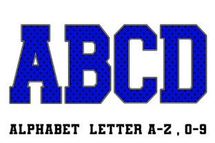Blue Polka Dot Varsity Alphabet PNG Set Graphic by superdong_nu ...