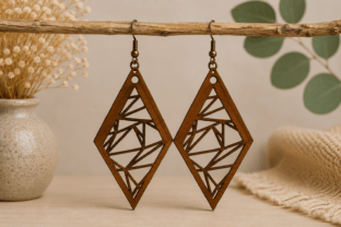 Geometric Rhombus Lattice Earring SVG · Creative Fabrica
