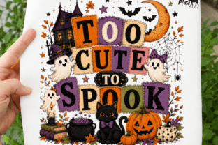 Too Cute to Spook PNG, Cute Ghost Hallow Graphic by Camel Muse ...