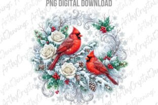 Watercolor Winter Cardinal Rose PNG Graphic by ArtbyCrystalJennings ...