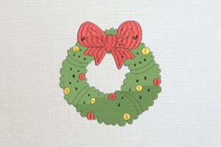 Christmas Wreath Embroidery · Creative Fabrica