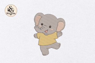 Cute Elephant Embroidery Design · Creative Fabrica