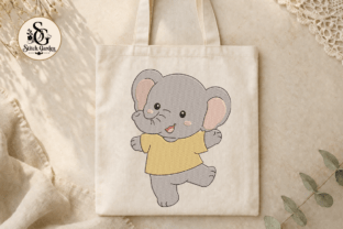 Cute Elephant Embroidery Design · Creative Fabrica