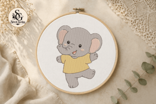 Cute Elephant Embroidery Design · Creative Fabrica