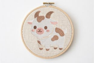 Goat Embroidery · Creative Fabrica